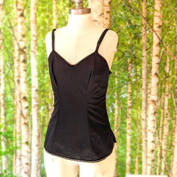 Vanity Fair | Tops | Vintage 8s 90s Vanity Fair Black Camisole With ...